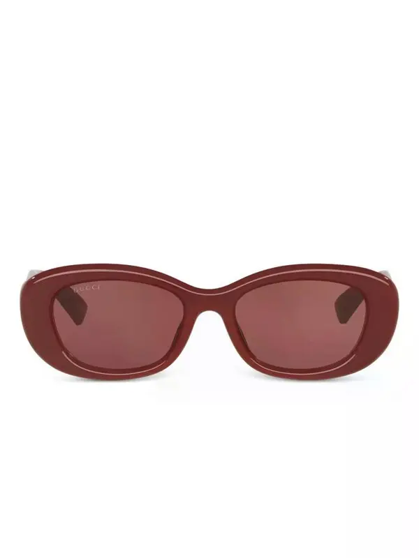 Gucci Oval-frame Sunglasses - Red