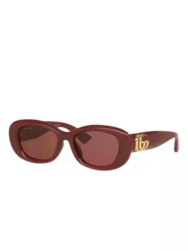 Gucci Oval-frame Sunglasses - Red