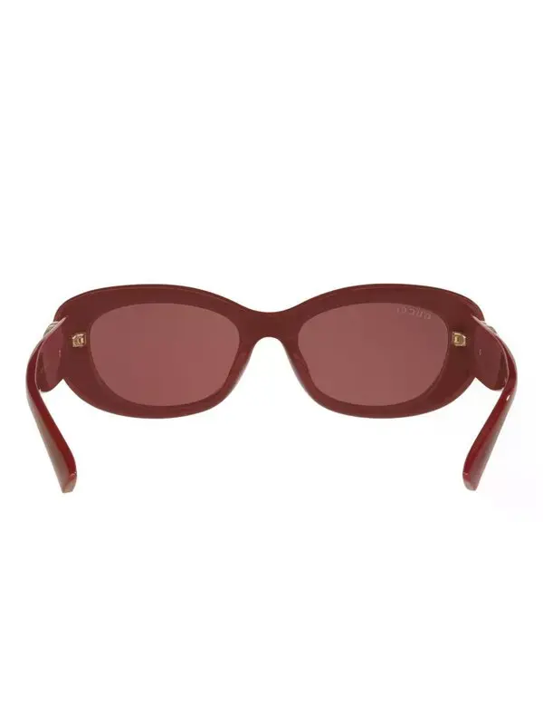 Gucci Oval-frame Sunglasses - Red