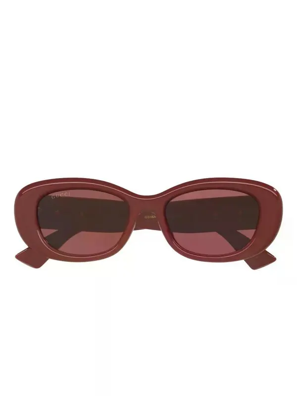 Gucci Oval-frame Sunglasses - Red