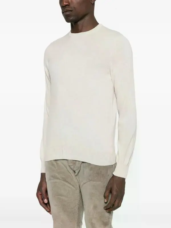 GRAN SASSO Crew Neck Cashmere Sweater - Neutrals