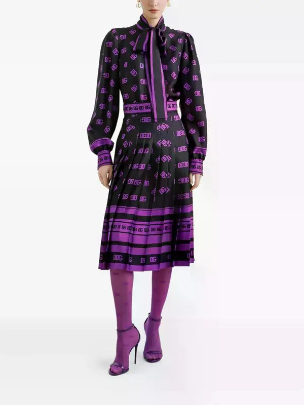 Dolce & Gabbana Dna Pleated Midi Skirt