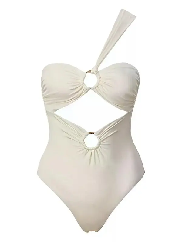 SOFIA ERHAN One-shoulder Cut-out Swimsuit - White