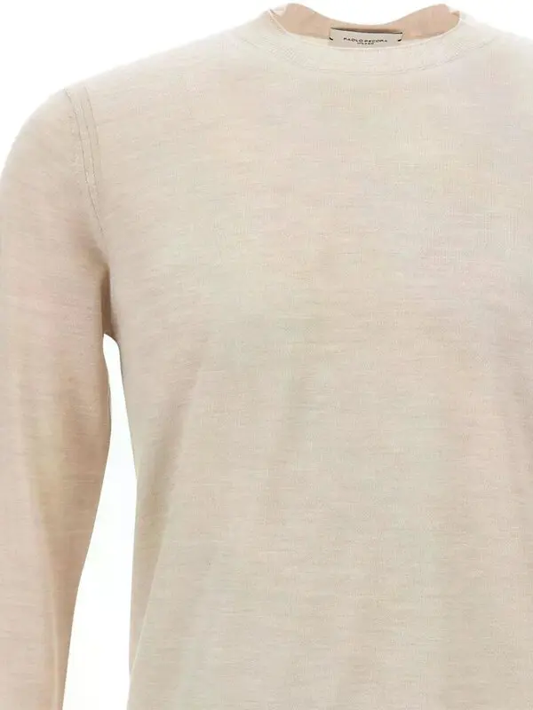 PAOLO PECORA Ribbed-cuff Crew-neck Sweater - Neutrals