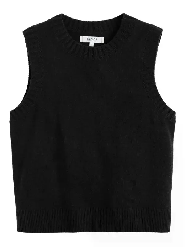 Chinti & Parker Crew-neck Ribbed Vest - Black
