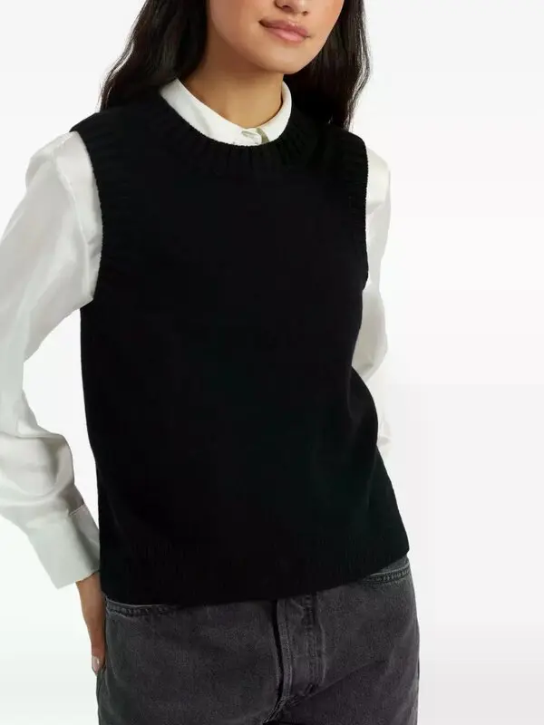Chinti & Parker Crew-neck Ribbed Vest - Black