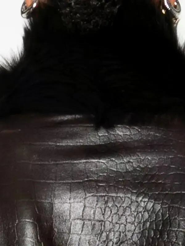Nour Hammour Fur-trimmed Leather Coat