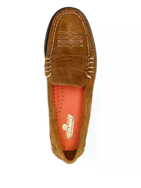 SEBAGO Embroidered Suede Loafers