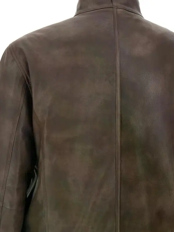 Peuterey Leather Bomber Jacket