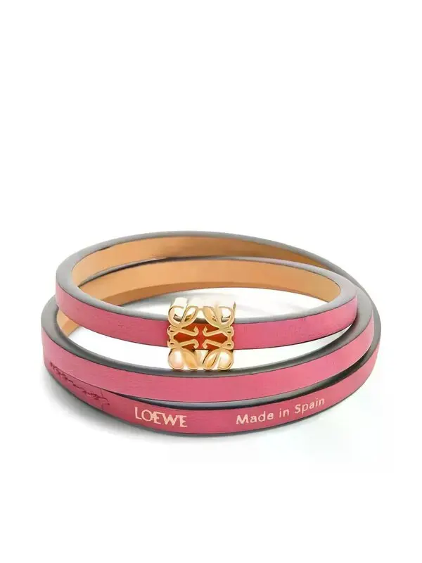 Loewe Twist Leather Bracelet - Pink