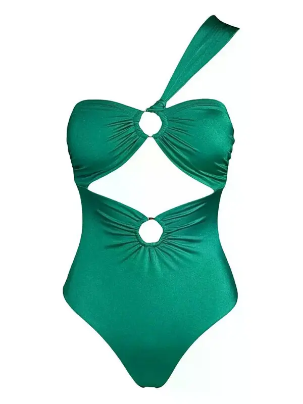 SOFIA ERHAN Ring Detail One-shoulder Swimsuit - Green