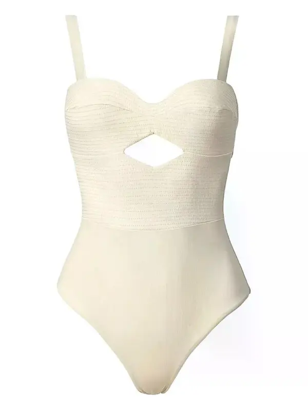 SOFIA ERHAN Petra Keyhole-detail Swimsuit - White