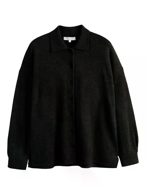 Chinti & Parker Button-up Knitted Shirt - Black