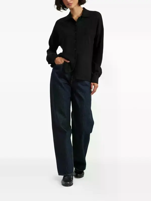 Chinti & Parker Button-up Knitted Shirt - Black