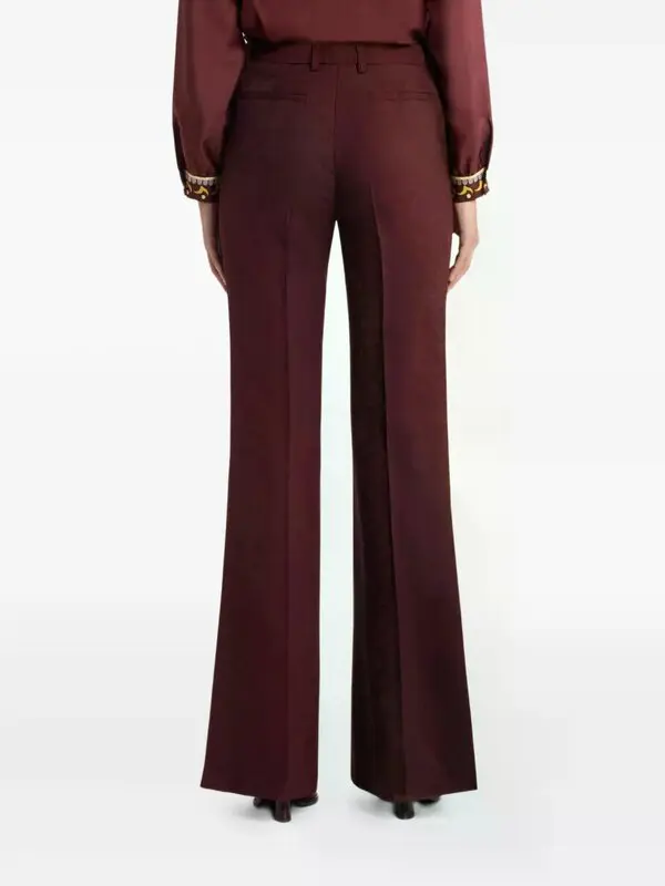 Etro Cool Wool Paisley Jacquard Trousers - Red
