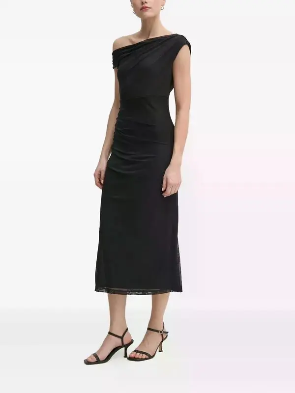 Dkny Draped One-shoulder Midi Dress
