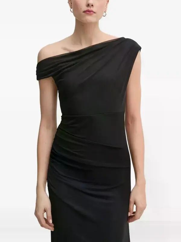 Dkny Draped One-shoulder Midi Dress