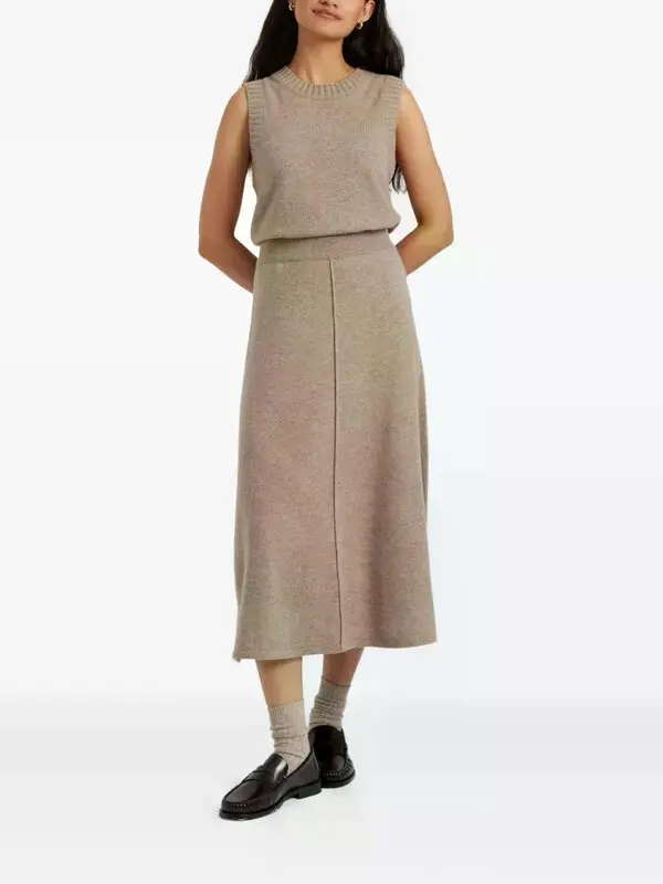 Chinti & Parker Cashmere-blend Midi Skirt - Neutrals