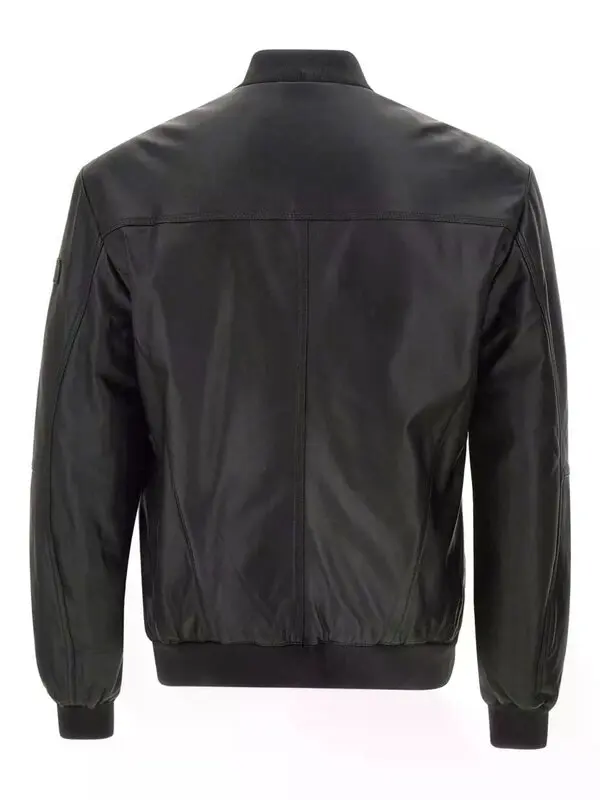 Peuterey Leather Jacket With Zip Closure In Black - 23% Off
