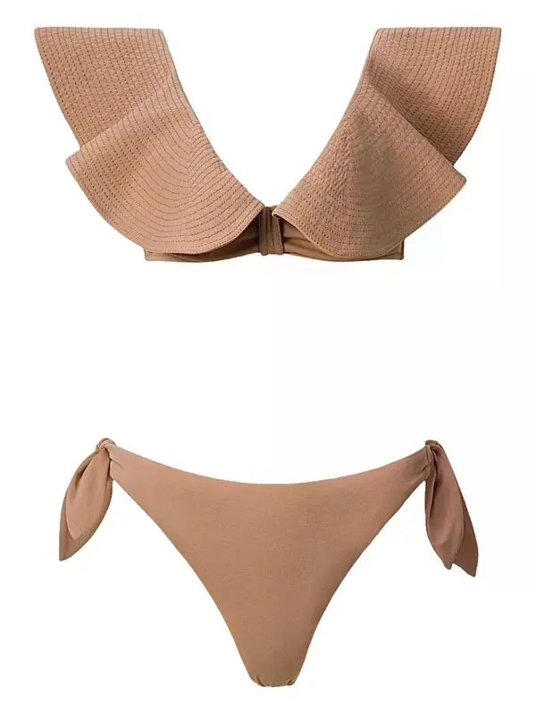 SOFIA ERHAN Marina Ruffled Bikini - Brown