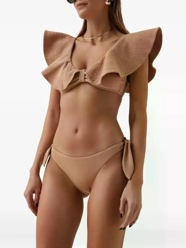 SOFIA ERHAN Marina Ruffled Bikini - Brown