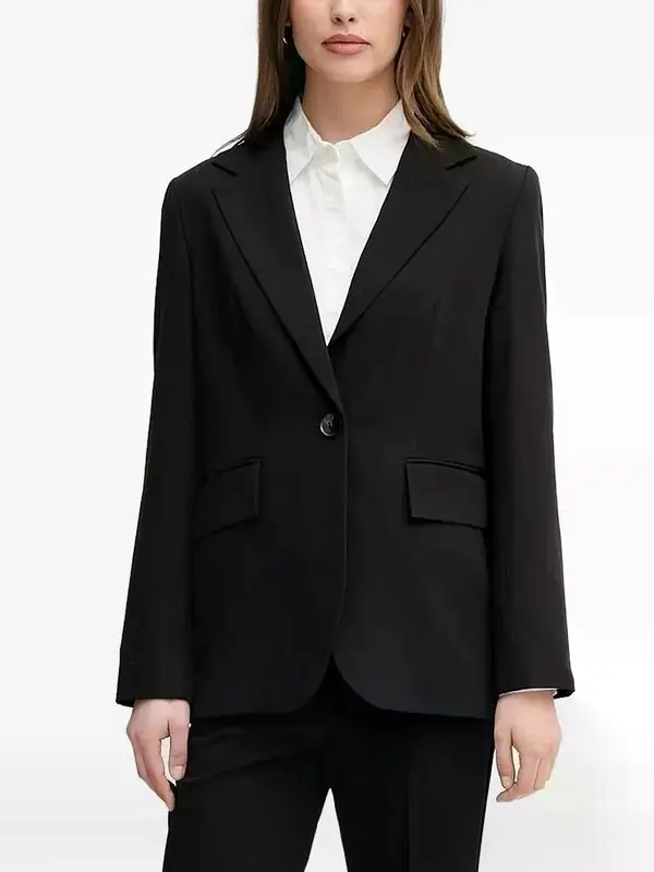 Sisley Single-button Notched-lapel Blazer - Black