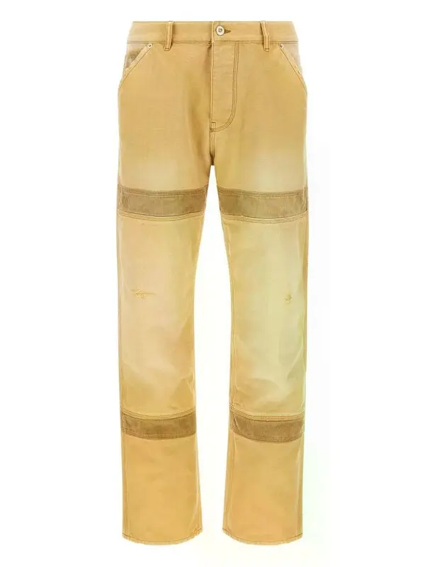 WALES BONNER Sierra Corduroy-panel Canvas Trousers - Yellow