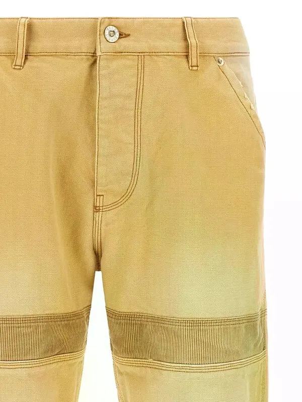 WALES BONNER Sierra Corduroy-panel Canvas Trousers - Yellow