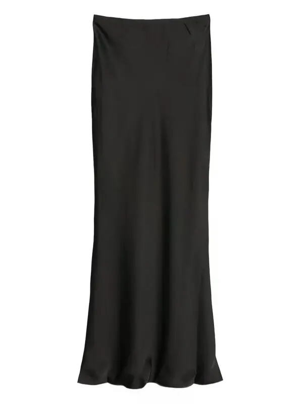 Norma Kamali Satin-finish Midi Skirt