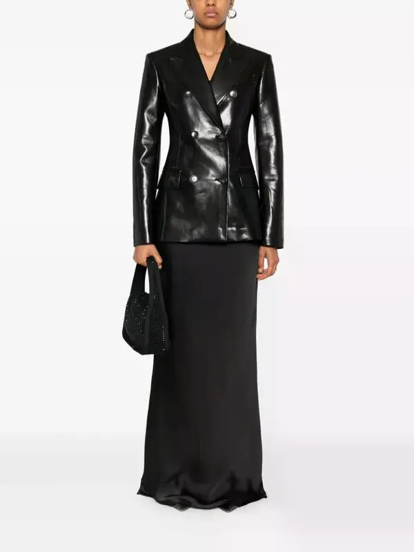 Norma Kamali Satin-finish Midi Skirt