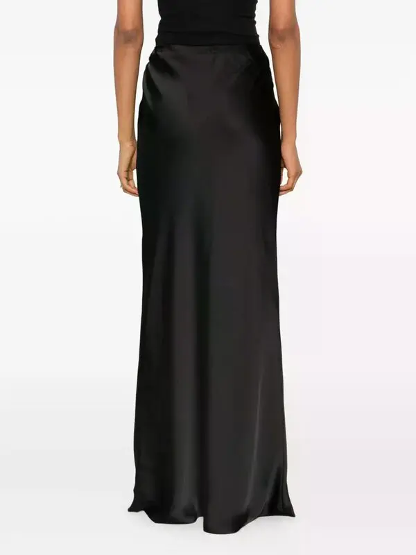 Norma Kamali Satin-finish Midi Skirt
