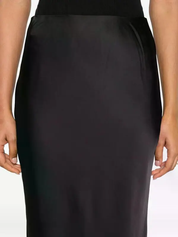 Norma Kamali Satin-finish Midi Skirt