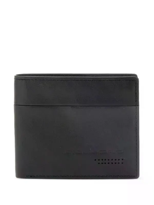 PIQUADRO Embossed Logo Leather Wallet - Black