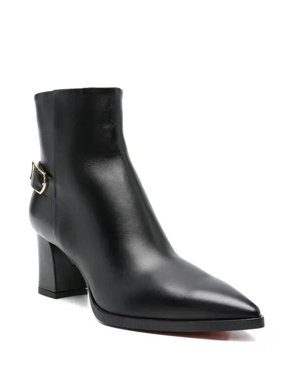 Santoni 70mm Buckle-detail Pointed-toe Boots