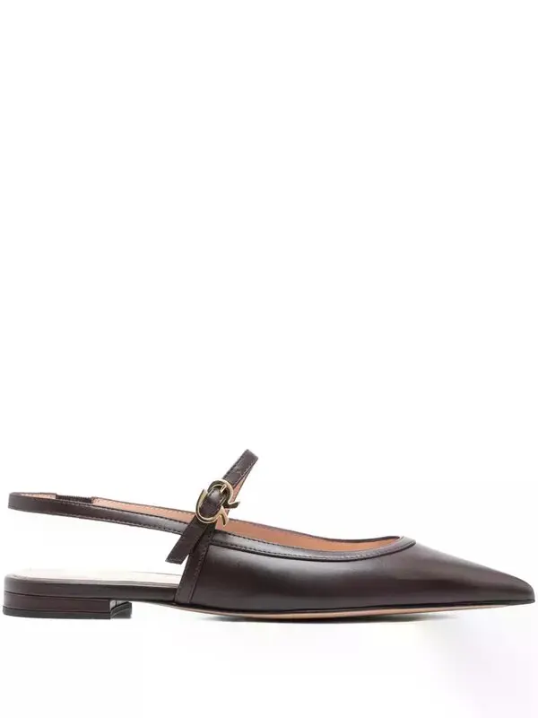 GIANVITO ROSSI Buckle-strap Pointed-toe Flats