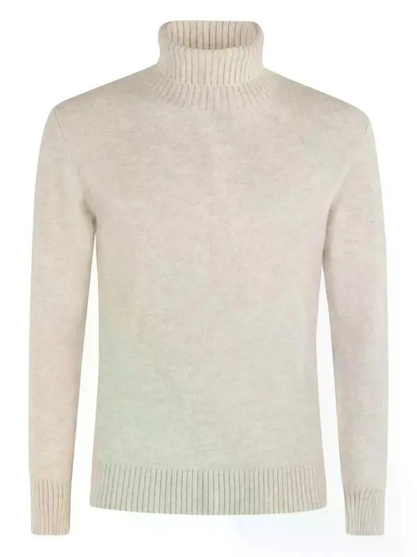 KANGRA Turtleneck Ribbed-hem Sweater - Neutrals