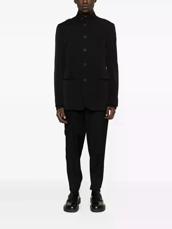 Yohji Yamamoto Buttoned Mandarin Collar Jacket