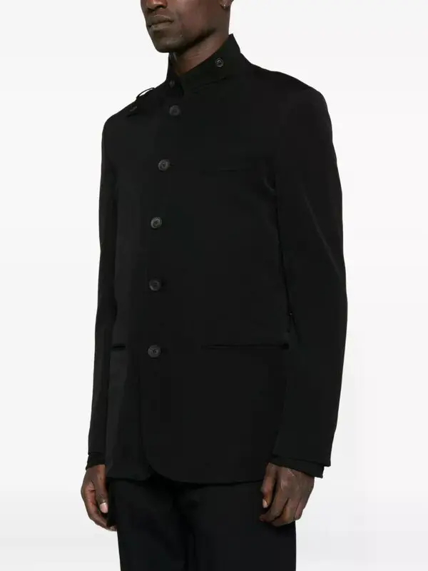 Yohji Yamamoto Buttoned Mandarin Collar Jacket