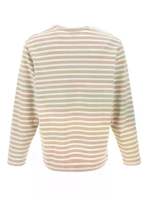 Maison Kitsuné Fox-head Striped Long-sleeve Top