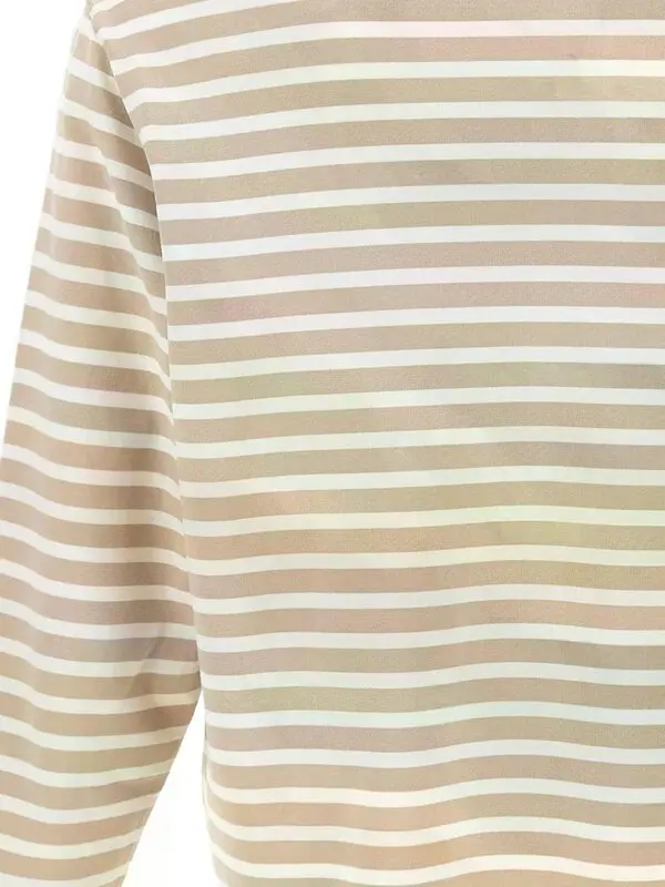 Maison Kitsuné Fox-head Striped Long-sleeve Top