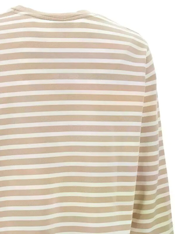 Maison Kitsuné Fox-head Striped Long-sleeve Top