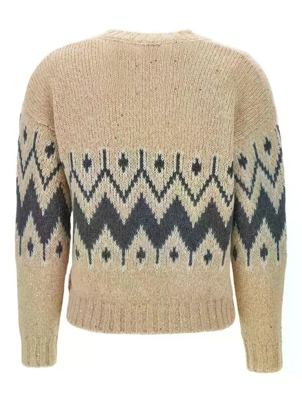 Eleventy Geometric-pattern Sweater - Neutrals
