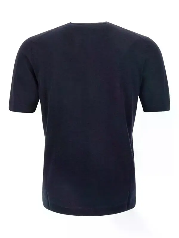 FILIPPO DE LAURENTIIS Ribbed-hem Short-sleeve Polo Shirt - Blue