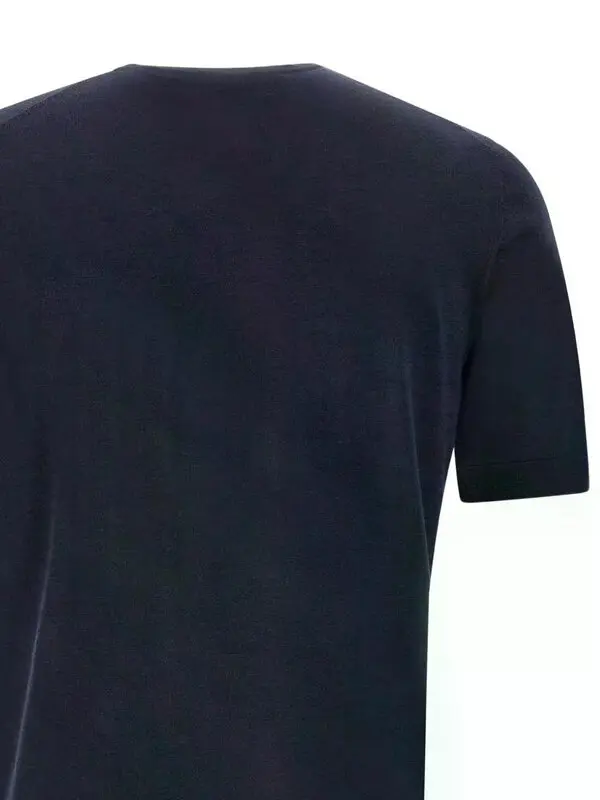 FILIPPO DE LAURENTIIS Ribbed-hem Short-sleeve Polo Shirt - Blue