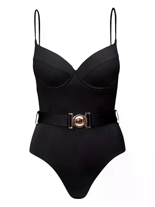 SOFIA ERHAN Belted One-piece Swimsuit - Black