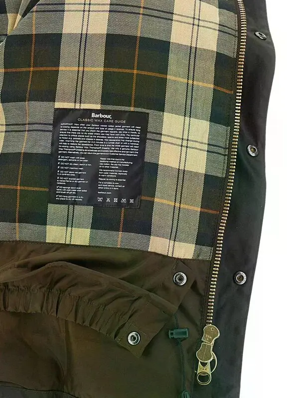Barbour Transport Waxed Jacket With Corduroy Collar - Green