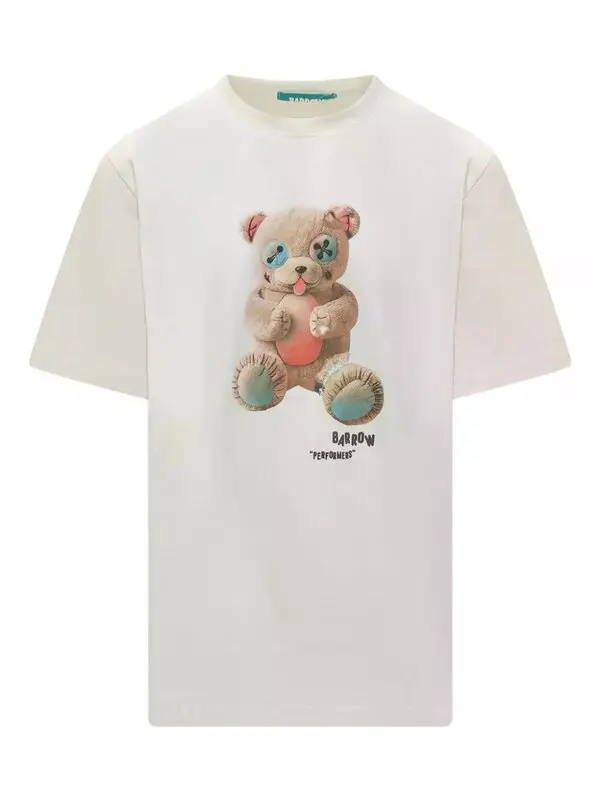 BARROW Teddy-print Jersey T-shirt - White