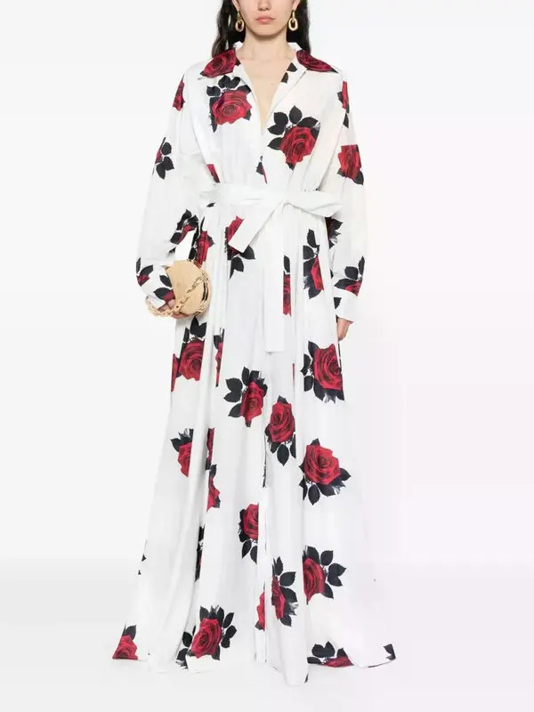 Norma Kamali Rose-print Maxi Dress