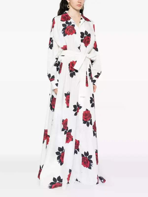 Norma Kamali Rose-print Maxi Dress