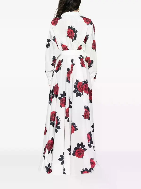 Norma Kamali Rose-print Maxi Dress